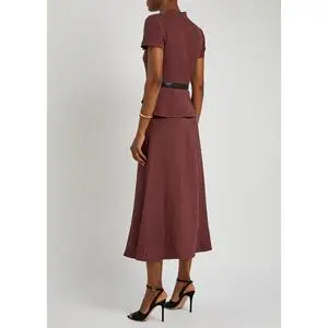 SELF-PORTRAIT Stand Collar Fitted Shirt Dress
