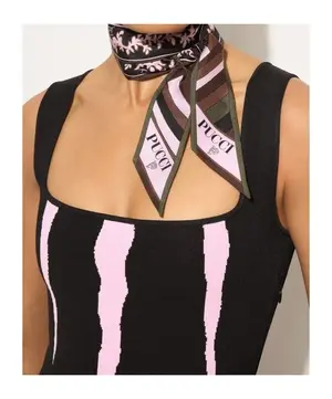 Emilio Pucci Patterned Printed Silk Scarf