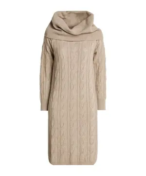 Max Mara Simple Knitted Long-sleeve Dress - Sand