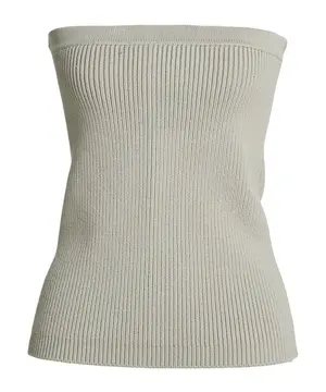 Rick Owens Solid-colored Strapless Knit Crop Top