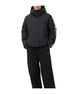 EA7 Oversized Fit Padded Hooded Bomber Jacket