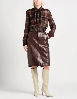 Saint Laurent Simple Leather Skirt