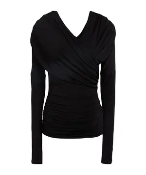 GANNI Solid Long-sleeve Stretch Top