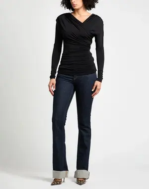 GANNI Solid Long-sleeve Stretch Top