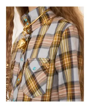 Chloé Lavalliere Shirt In Check Cotton Cupro