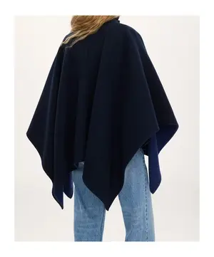 Chloé High-neck Short Cape Coat In Washed Double-face Wool