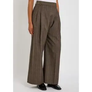 GANNI Melange Stripe Wrap Pants