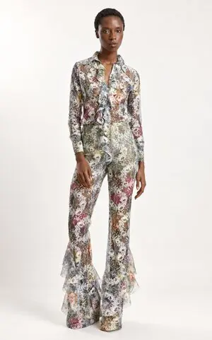 FRANCESCA MIRANDA Arena Ruffle-front Top
