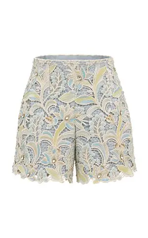 LA FUORI Jardin Palmier Cutwork Shorts