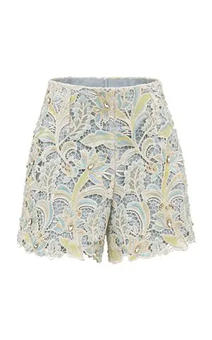 LA FUORI Jardin Palmier Cutwork Shorts