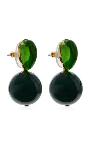 JENNIFER BEHR Allison 18k Gold-plated Citrine And Malachite Earrings