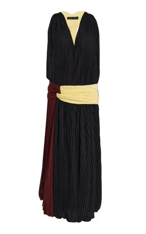Proenza Schouler Fiora Draped Jersey Midi Dress - Black