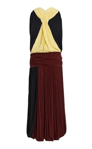Proenza Schouler Fiora Draped Jersey Midi Dress - Black