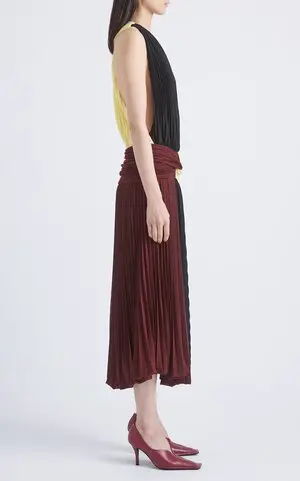 Proenza Schouler Fiora Draped Jersey Midi Dress - Black