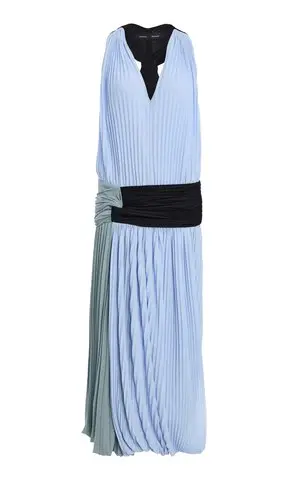 Proenza Schouler Fiora Draped Jersey Midi Dress Light Blue