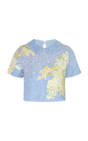 LA FUORI Mist Wisteria Sequined Top - Multi