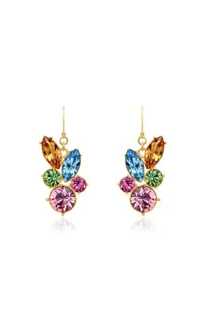 Oscar De La Renta Pear Crystal Cluster Drop Earrings - Multi