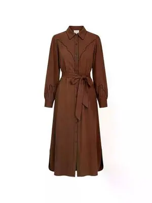 Carolina K Rodeo Contrast-trim Midi Dress - Brown