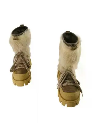 Moncler Peak Après Shearling & Suede Boots