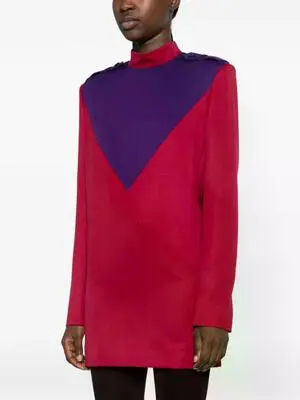 MUGLER Colour-block Epaulette Top