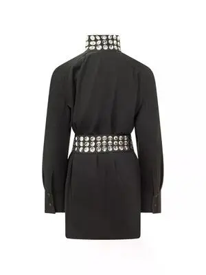 IRO PARIS Stud-embellished Belted Mini Dress