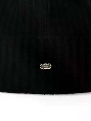 Agnona Ribbed-knit Beanie Hat - Black