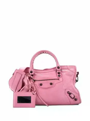 Balenciaga City Classic Studs Bag Leather Small Satchel - Pink