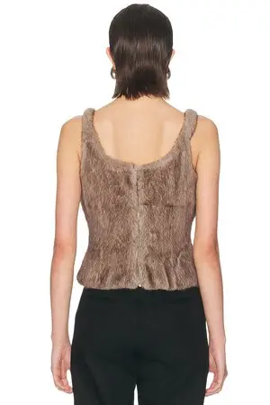 Alexander Wang Faux Fur Fitted Tank Top