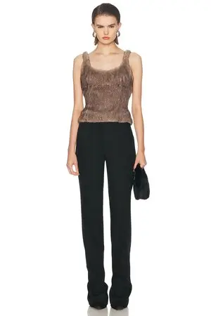 Alexander Wang Faux Fur Fitted Tank Top