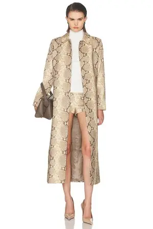 Cult Gaia Sera Coat In Multi - Faded Python