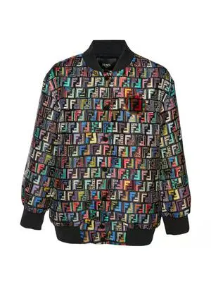 Fendi Fun Fair Ff-jacquard Bomber Jacket - Black
