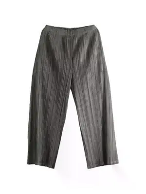 Issey Miyake Mellow Pleats Cropped Wide-leg Trousers