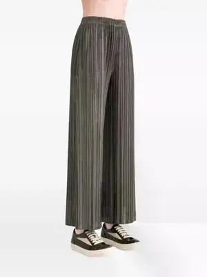 Issey Miyake Mellow Pleats Cropped Wide-leg Trousers