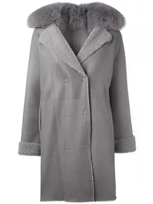Guy Laroche Fur Collar Coat - Grey