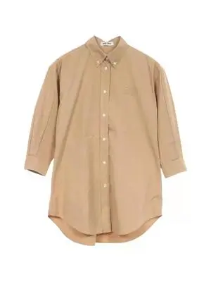 Miu Miu 2010 Embroidered Logo Shirt - Neutrals