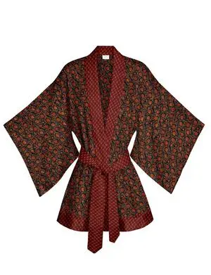ARTEMIS MUSE One Of A Kind Recyled Sari Kimono Unique One Hundred And Twenty Seven - Orange