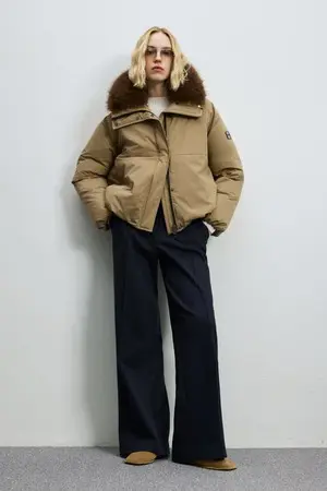 LUFIAN Sunset Goose Down Puffer Jacket - Camel