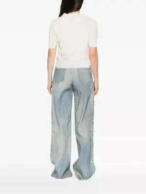 Ermanno Scervino Lace-trimmed Short-sleeve Sweater
