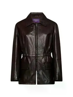 Max Mara Leather Biker Jacket - Brown