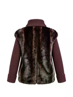 MC2 SAINT BARTH Faux-fur Panelled Knitted Jacket