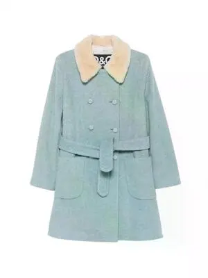 Dolce & Gabbana 2000s Faux-fur Collar Belted Coat