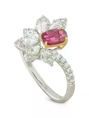 LB EXCLUSIVE Ruby And Diamond Floral Ring