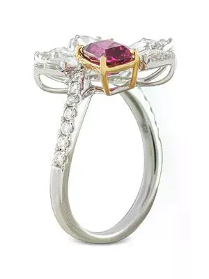LB EXCLUSIVE Ruby And Diamond Floral Ring