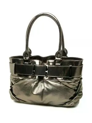 Burberry 2000-2017 Small Metallic Pleated Calfskin Healy Tote Bag