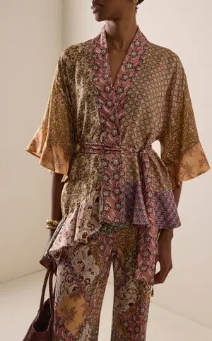 Zimmermann Fairlight Scarf Silk Wrap Top - Multi