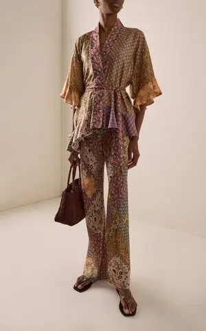 Zimmermann Fairlight Scarf Silk Wrap Top - Multi