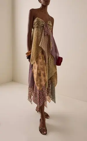 Zimmermann Fairlight Scarf-detailed Silk Midi Dress