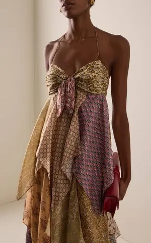 Zimmermann Fairlight Scarf-detailed Silk Midi Dress