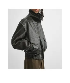 Phoebe Philo Pilot Leather Jacket - Black