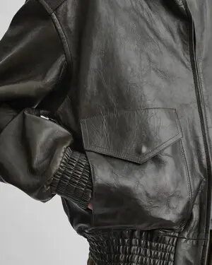Phoebe Philo Pilot Leather Jacket - Black